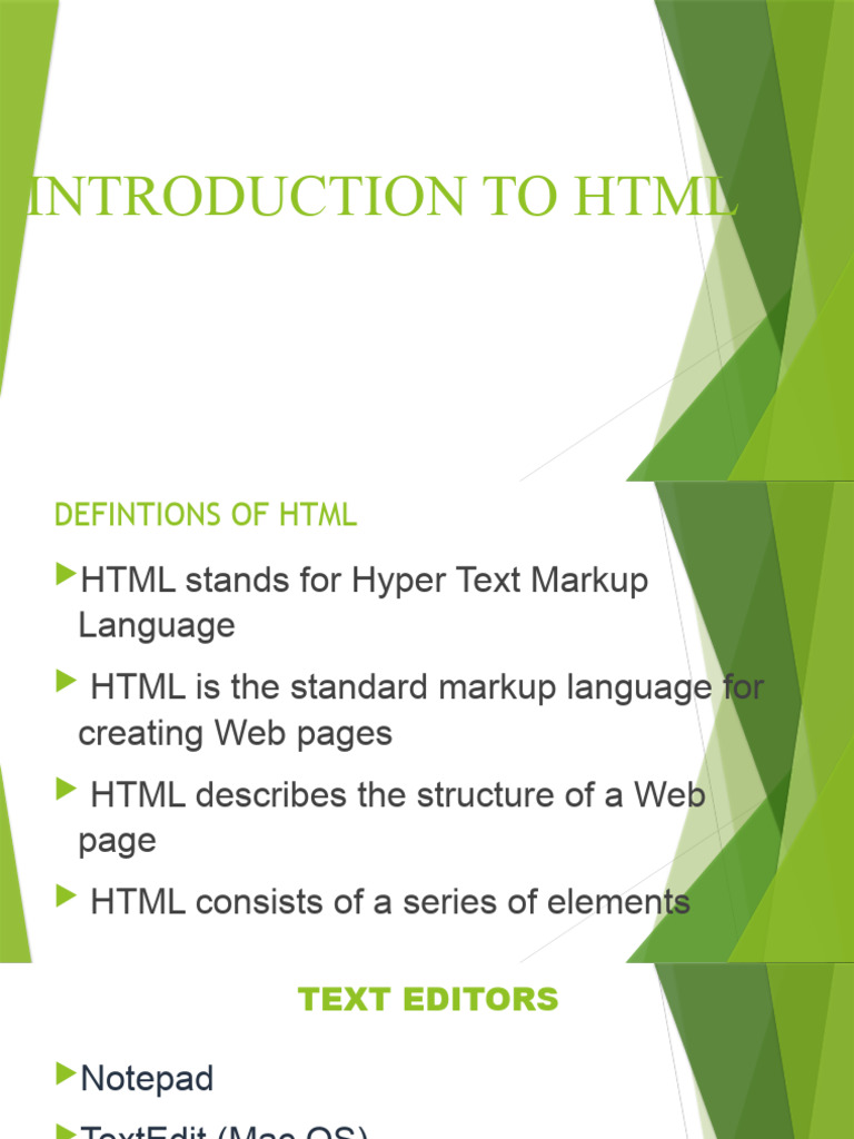 Introduction To Html 2 Pdf Html Element Html