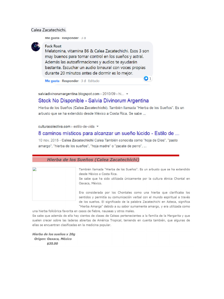 Calea Zacatechichi | PDF