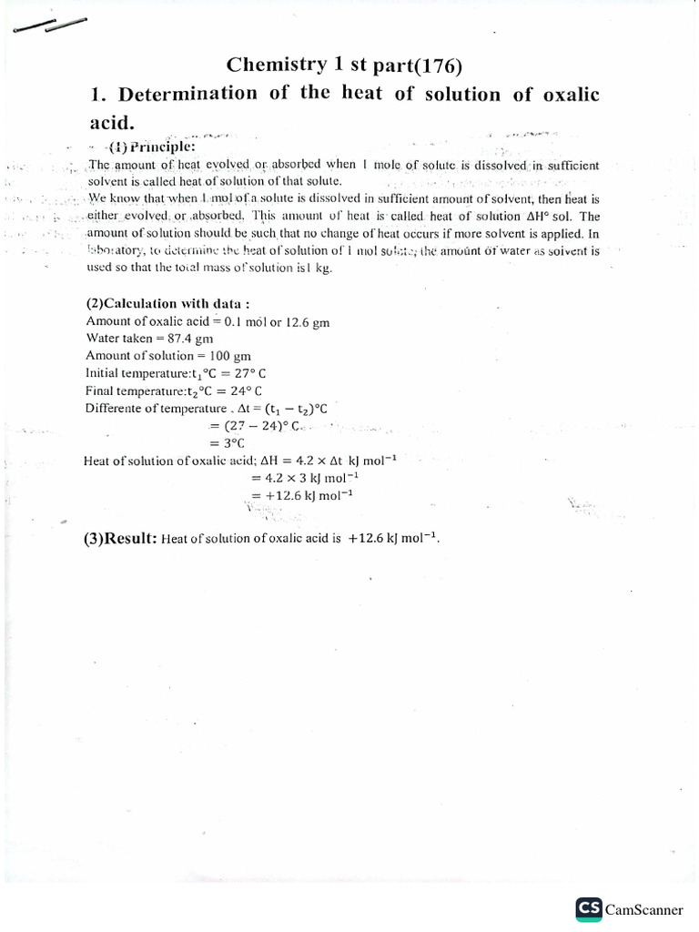 HSC 2023 Chemistry 1st 2nd Paper Practical Written | PDF