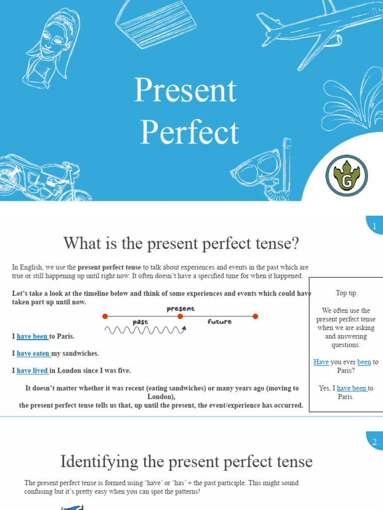 Present Perfect Ant Dec | PDF | Perfect (Grammar) | Syntax