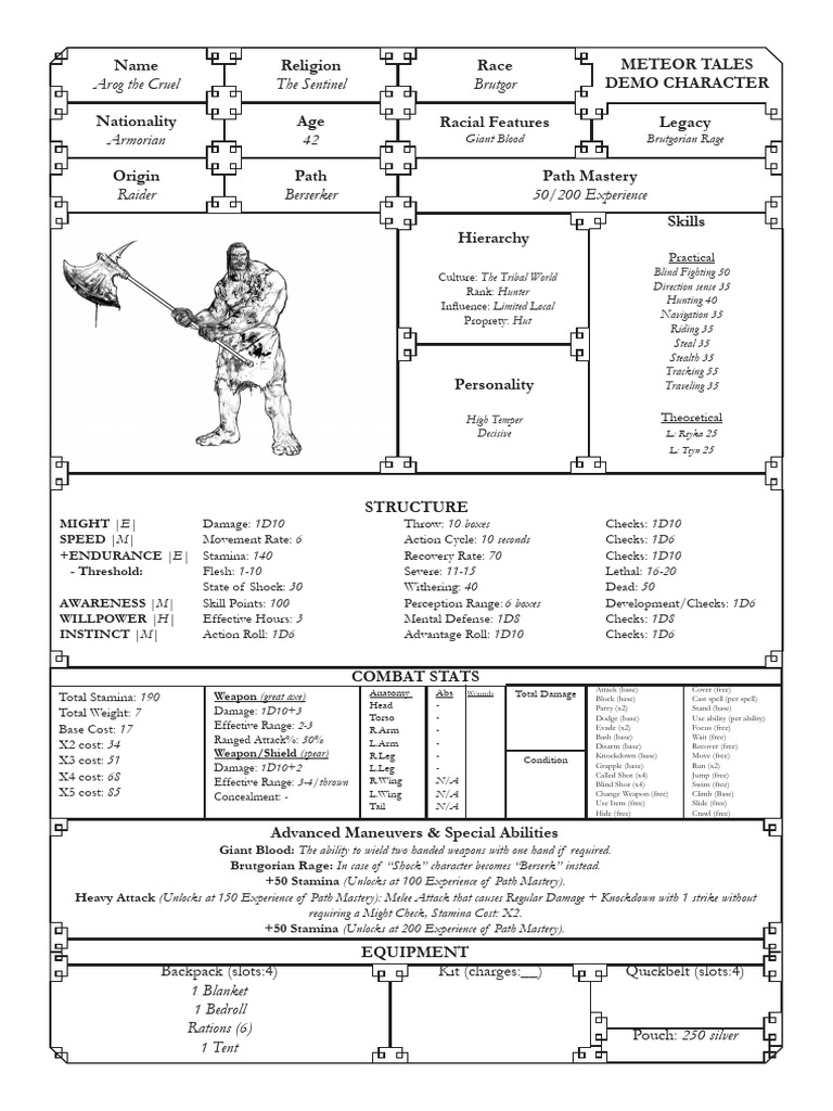 Demo Character 1 | PDF