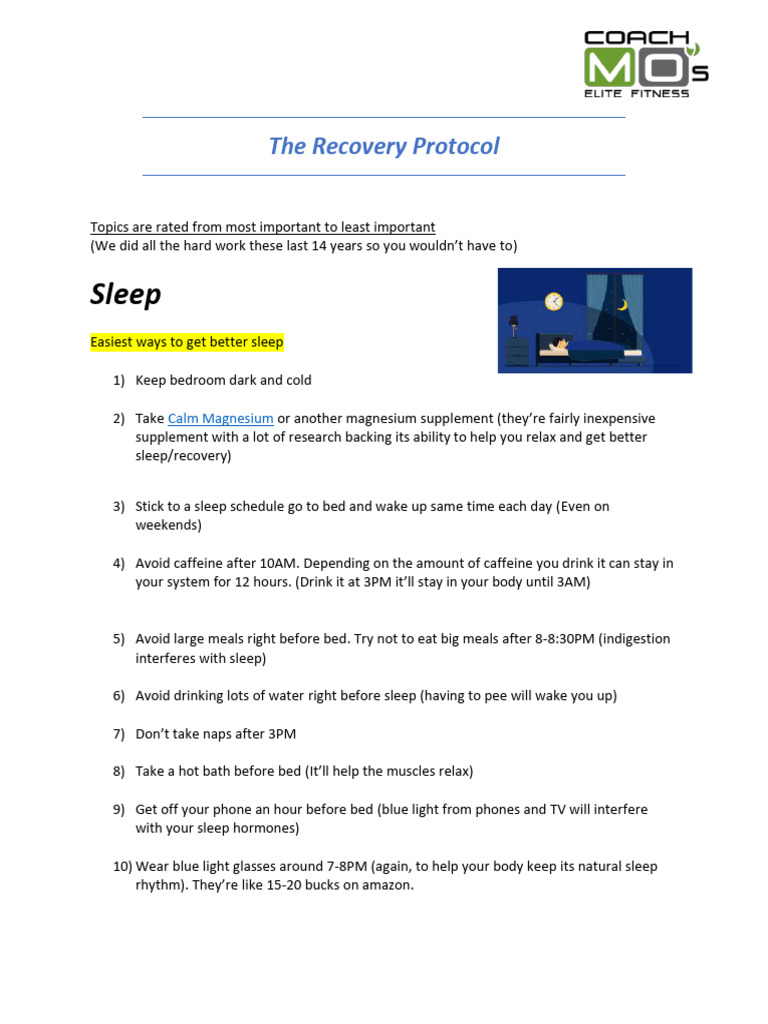 The Recovery Protocol | PDF | Sleep | Skeletal Muscle