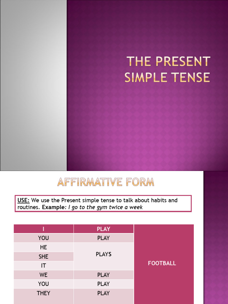 The Present Simple Tense (1ESO) | PDF | Verb | Linguistic Morphology