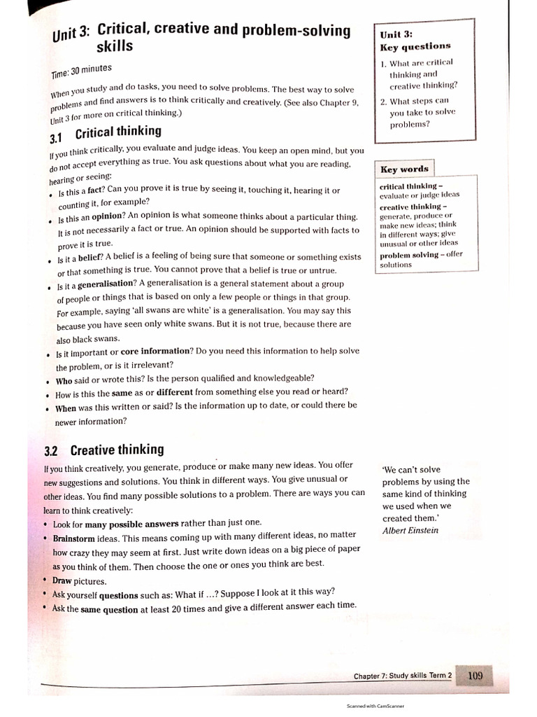 Critical, Creative and Problem Solving Skills | PDF