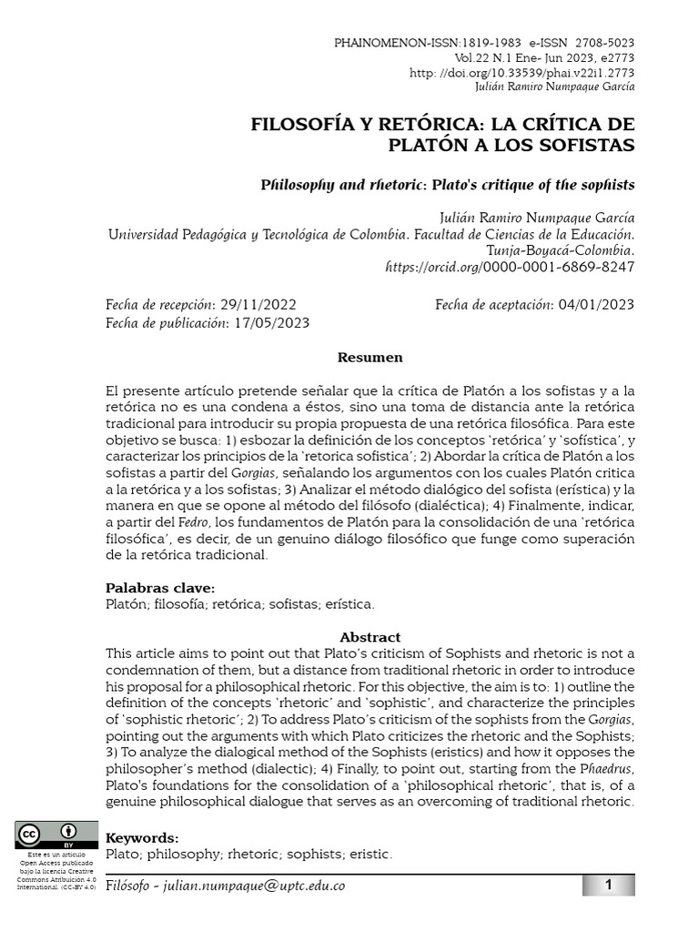 Filosofia | PDF | Retórica | Platón