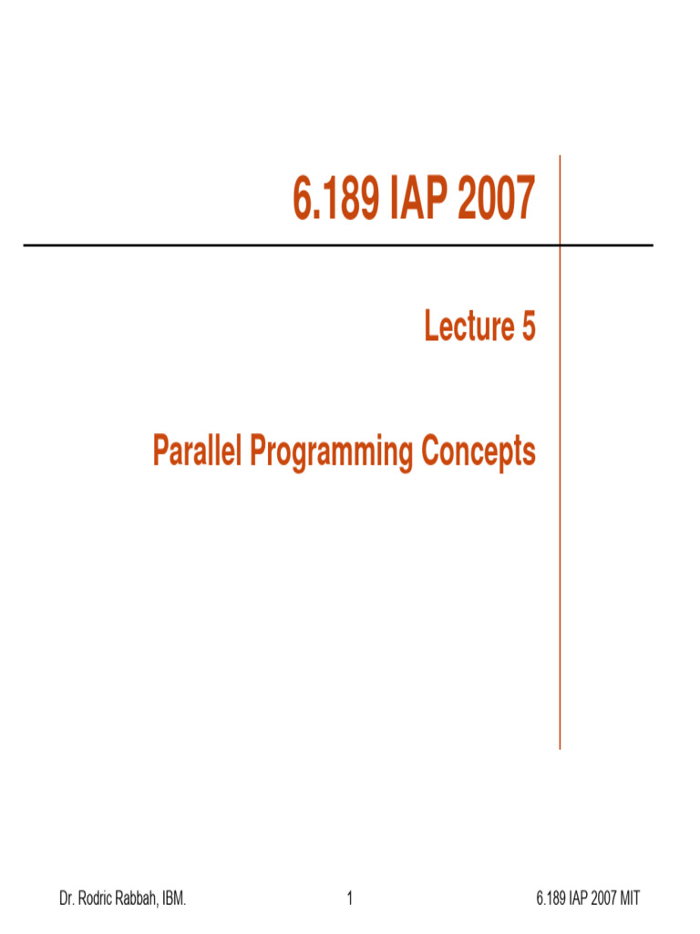 6.189 Lecture5 Parallelism | PDF | Parallel Computing | Central Processing Unit