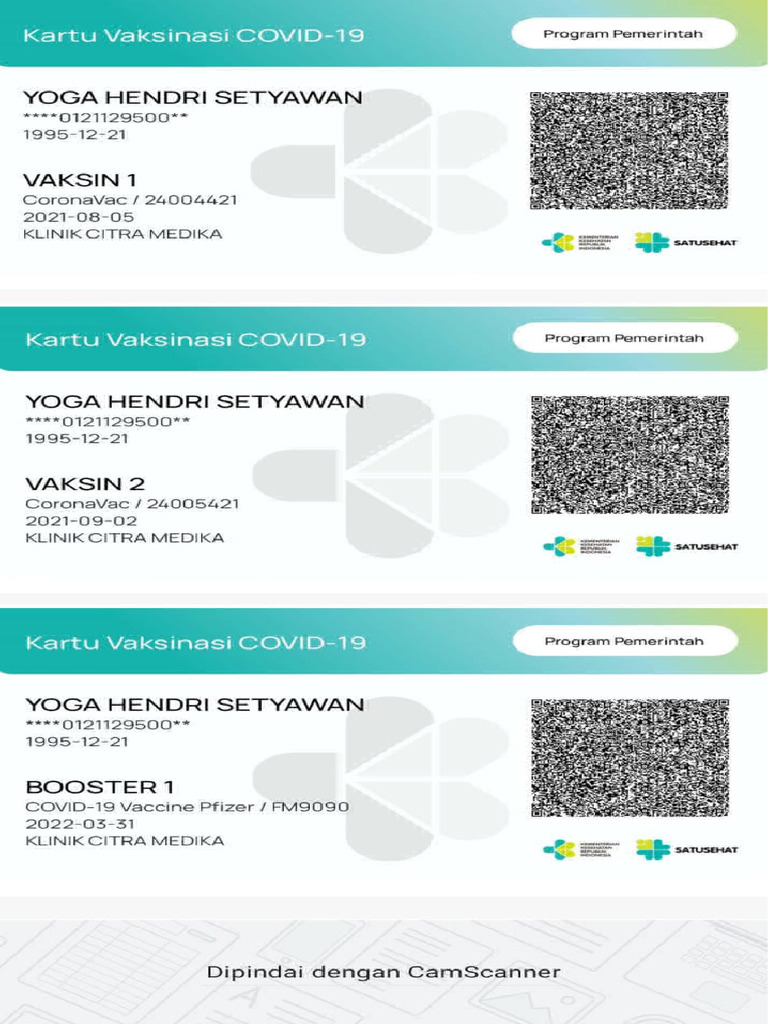 Sertifikat Vaksin 1.2 Dan 3 | PDF