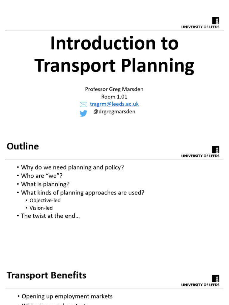 Introduction To Transport Planning | PDF | Transport | Air Pollution