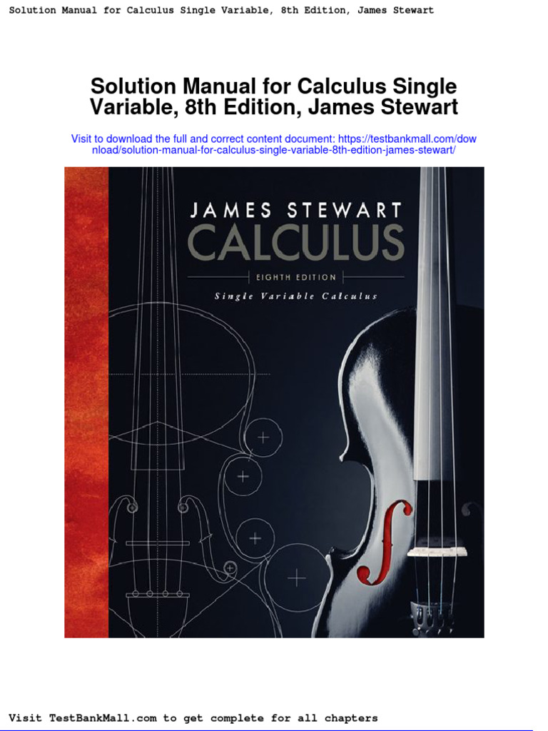 Solution Manual For Calculus Single Variable 8th Edition James Stewart ...