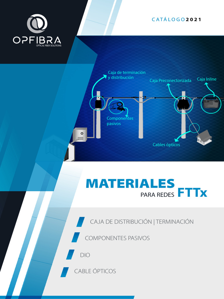Catalogo Materiales FTTX 2021-Esp | PDF | Fibra óptica | Equipo
