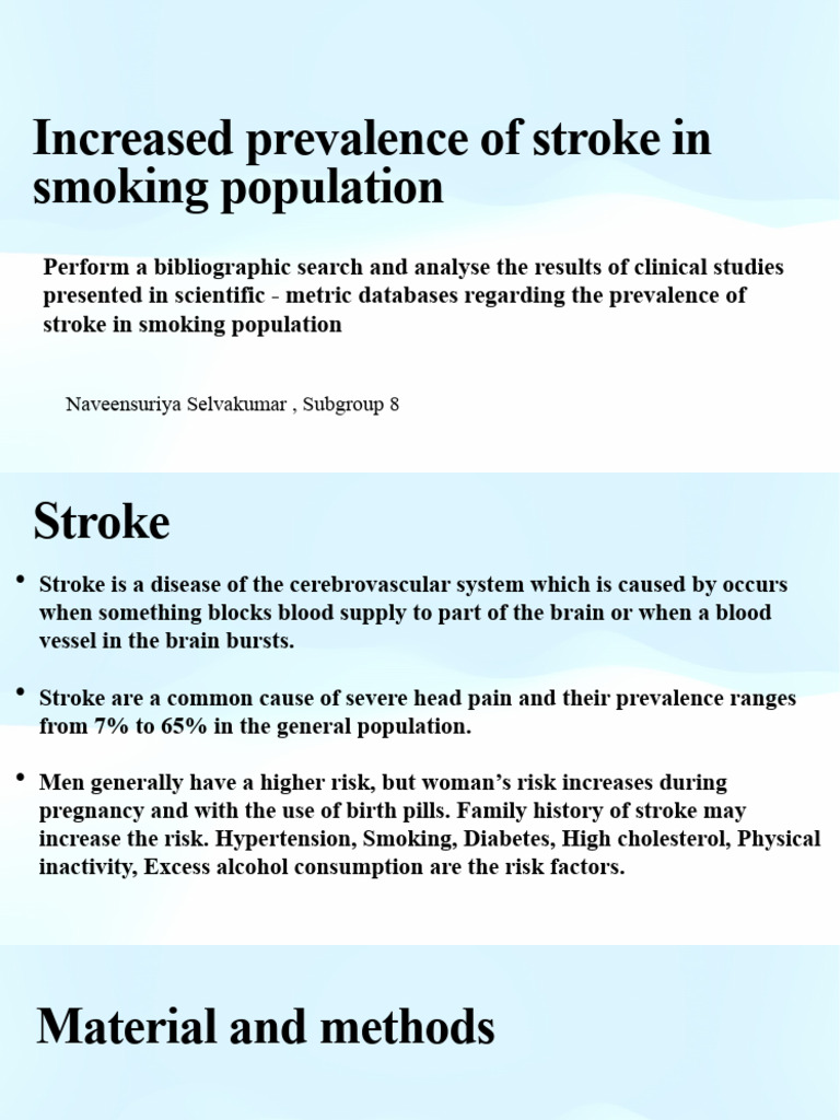 Increased Prevalence of Stroke in Smoking Population | PDF | Stroke ...