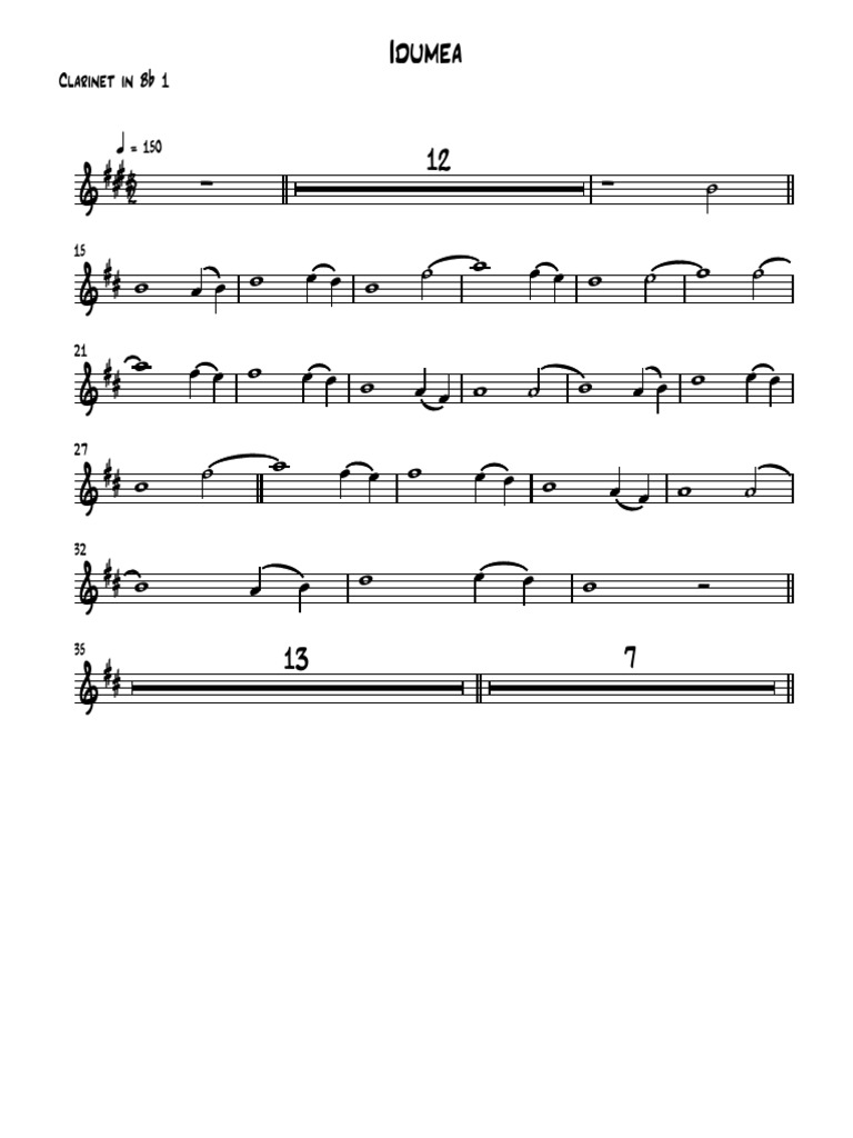 Idumea - Orch Rev02 - Clarinet in BB 1 | PDF