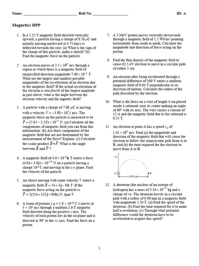 Magnetics DPP | PDF | Magnetic Field | Quantity