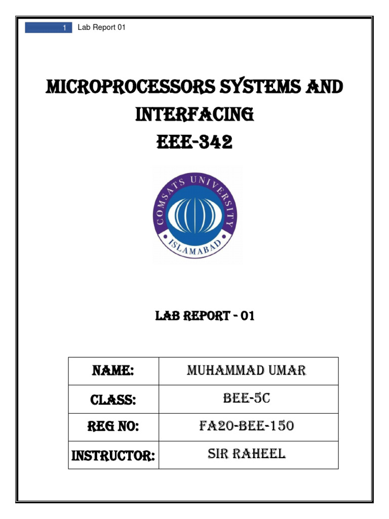 Microprocessor Lab Report: Proteus & AVR | PDF