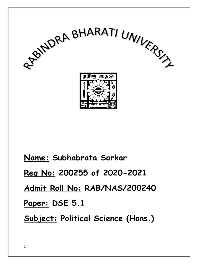 RBU Assignment BA 5th Sem | PDF | State (Polity) | Multiculturalism