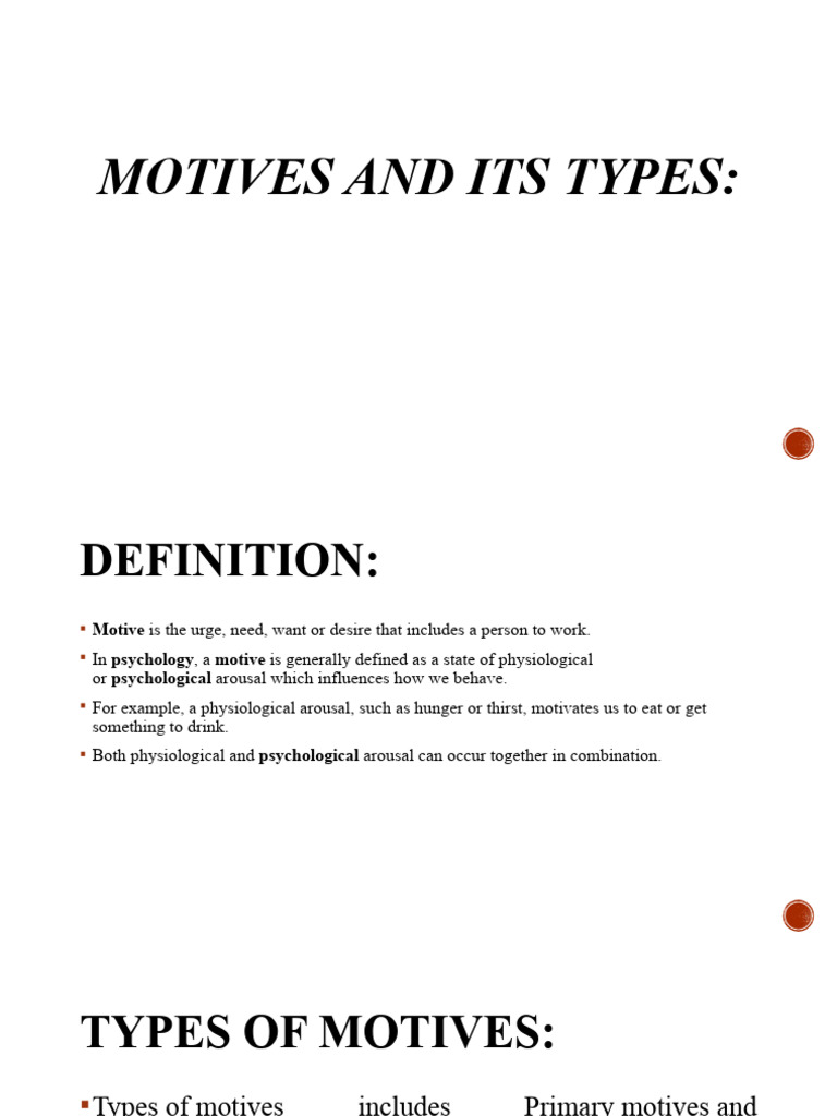 Lec 3 - Motives & Types | PDF | Motivation | Motivational