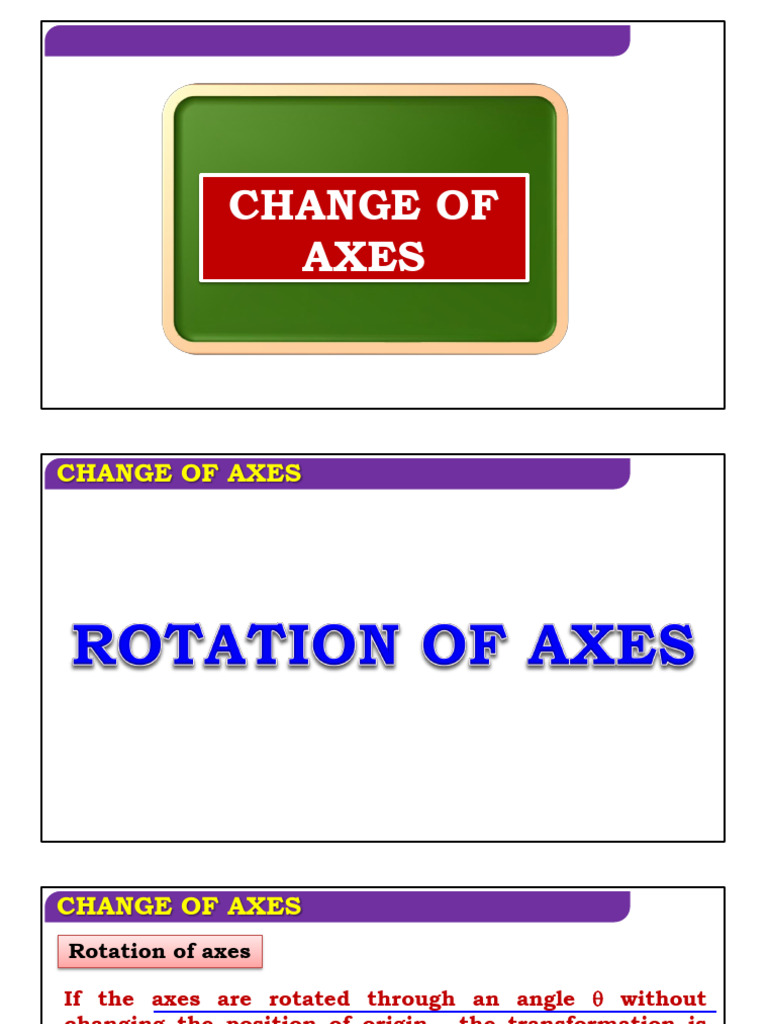 Rotation of Axis | PDF | Cartesian Coordinate System | Equations