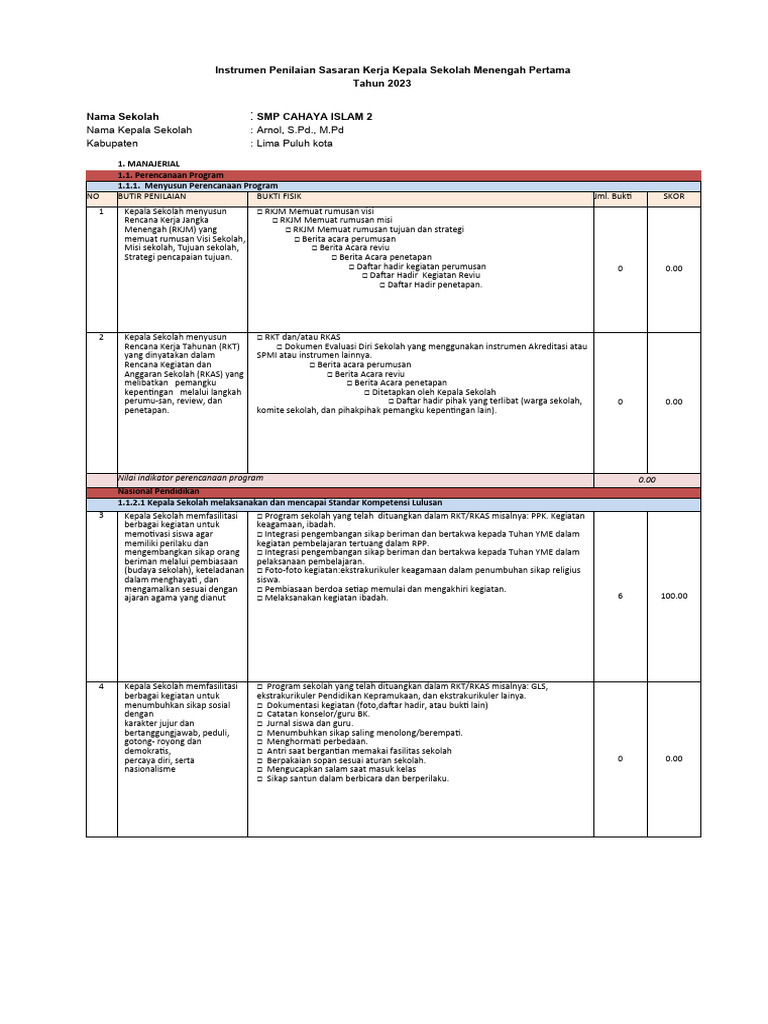 Instrumen PKKS 2023 | PDF