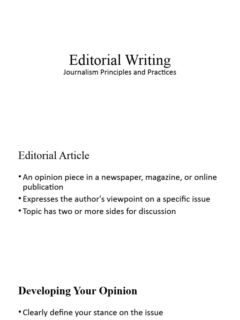 Mastering Editorial Writing Techniques | PDF | Argument | Opinion