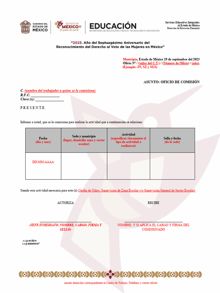 05.- OFICIO DE COMISIÓN | PDF