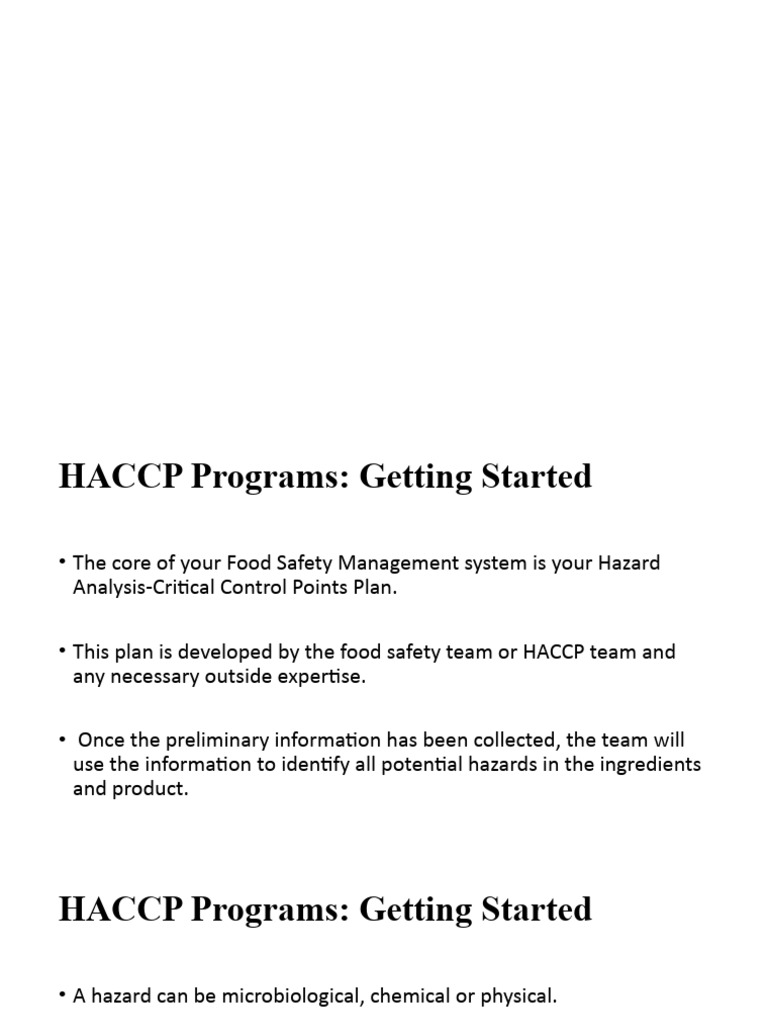 Gettings Start Haccp Plan | PDF | Hazard Analysis And Critical Control ...