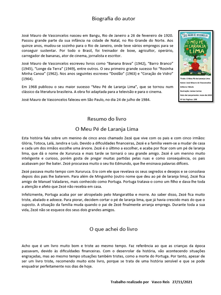 O Meu Pé de Laranja Lima | PDF