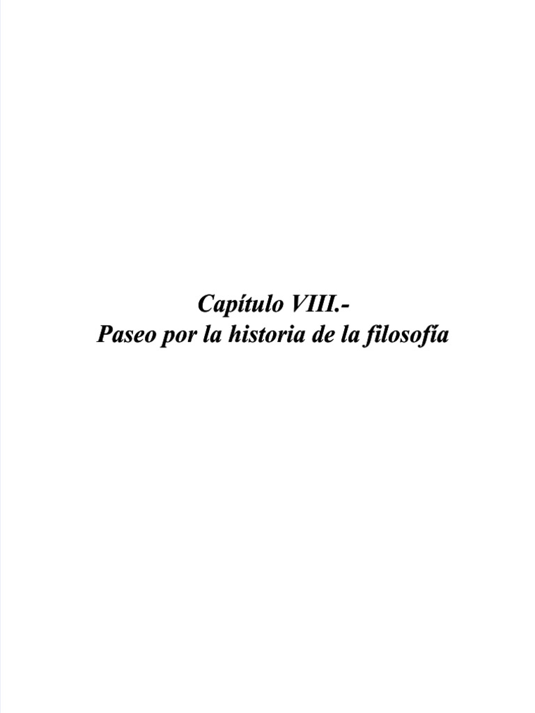 CAPITULO VIII - Paseo Por La Historia de La Filosofia. | PDF