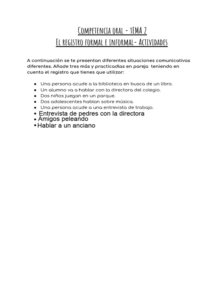 Actividad - Registro Formal e Informal | PDF