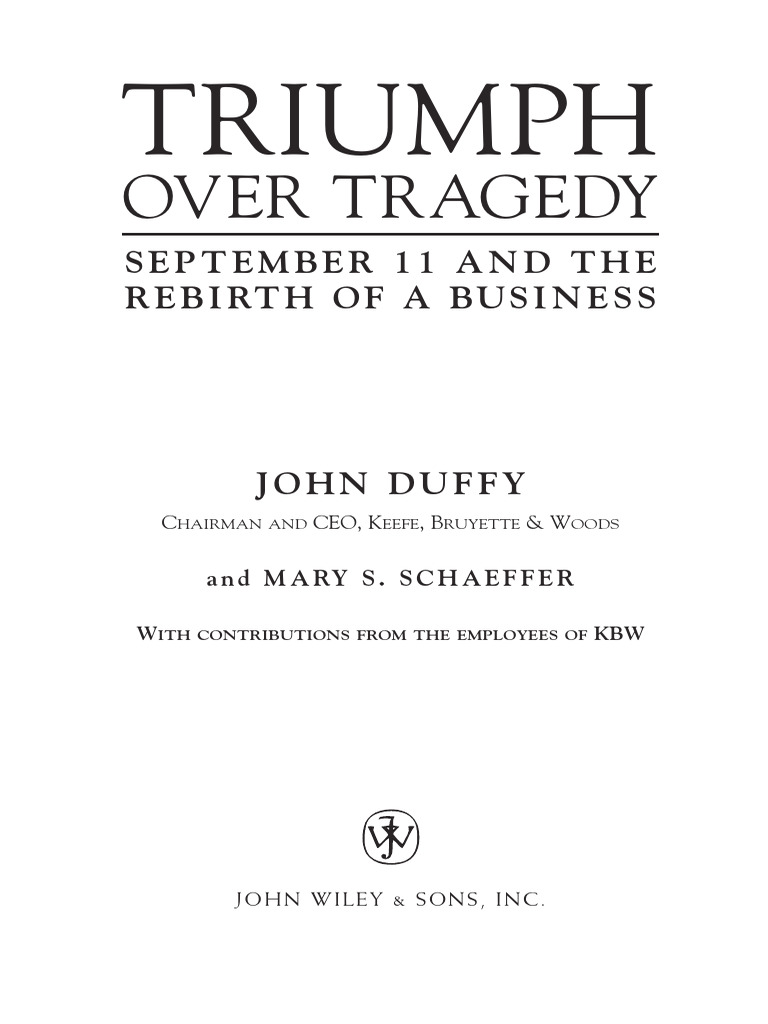 KB&W - Triumph Over Tragedy | PDF | Mergers And Acquisitions | Stocks