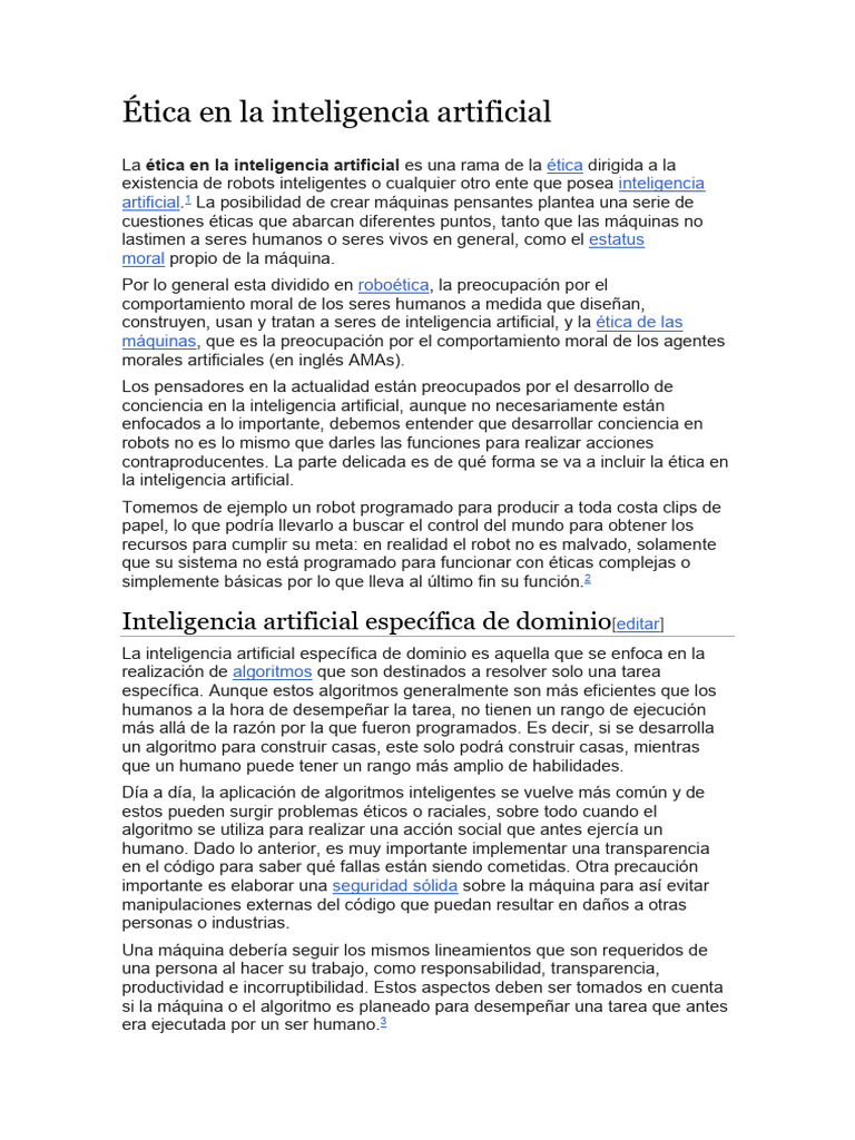 Ética en La Inteligencia Artificial | PDF | Inteligencia artificial ...