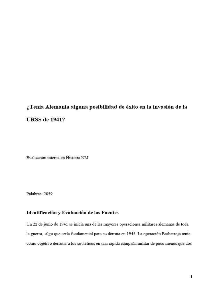 ¿Tenía Alemania Alguna Posibilidad de Éxito en La Invasión de La URSS de 1941 - Edrian Alcivar ...