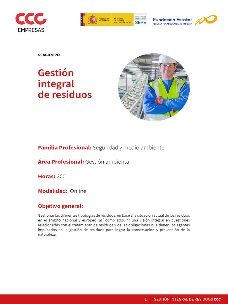 SEAG028PO Gestion Integral Residuos | PDF | Residuos | Gestión de residuos