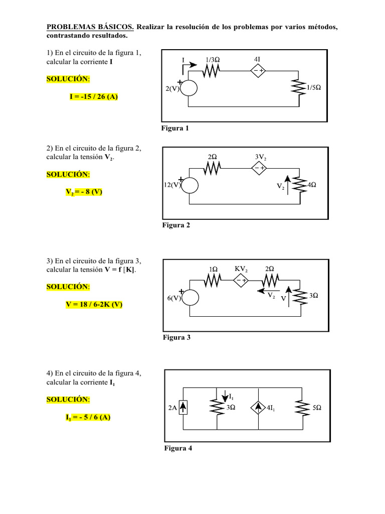 Problemas Corriente Continua Basicos Con Soluciones | PDF