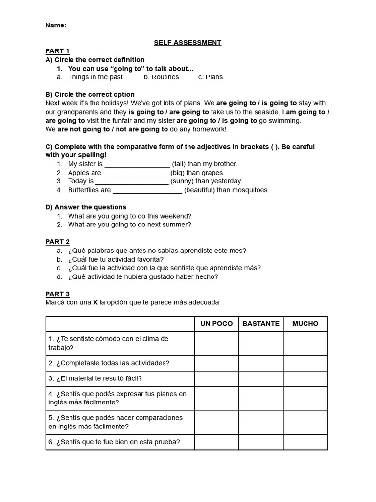 Self Assessment | PDF
