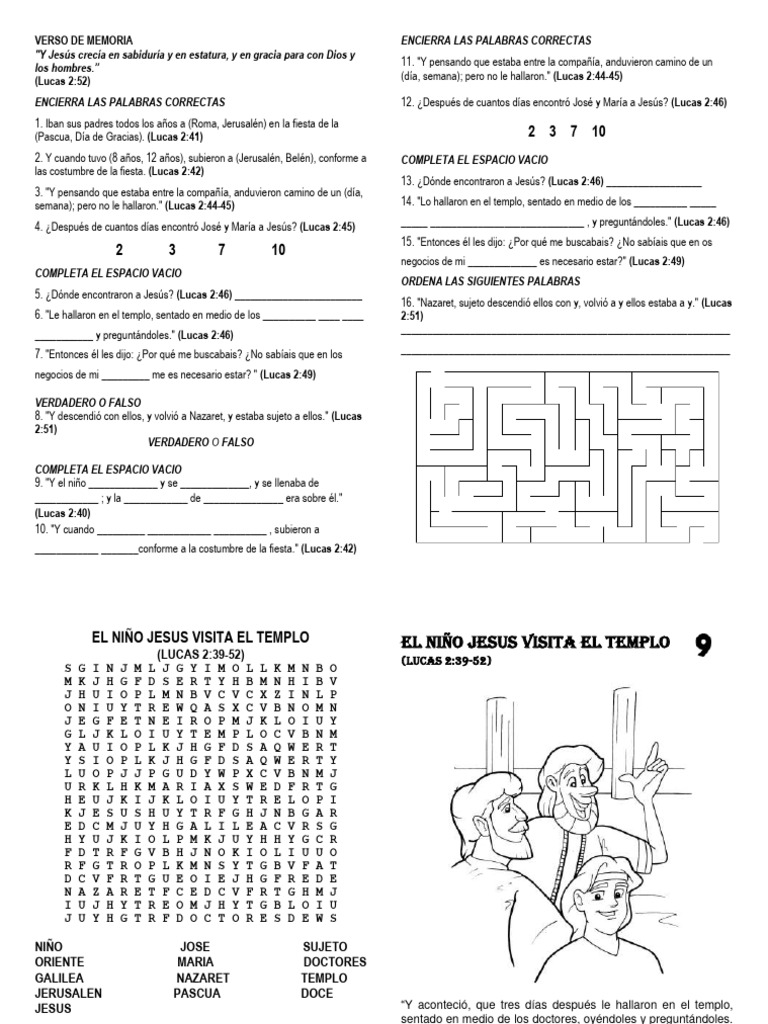 09 El Niño Jesus Visita El Templo | PDF | Jesús | María, madre de Jesús