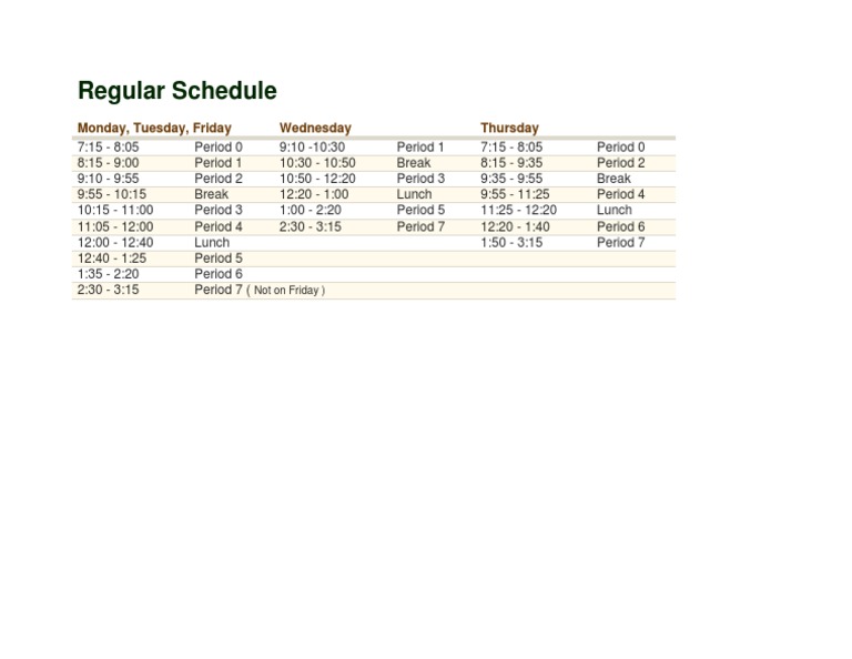 DLS Bell Schedule Overview | PDF