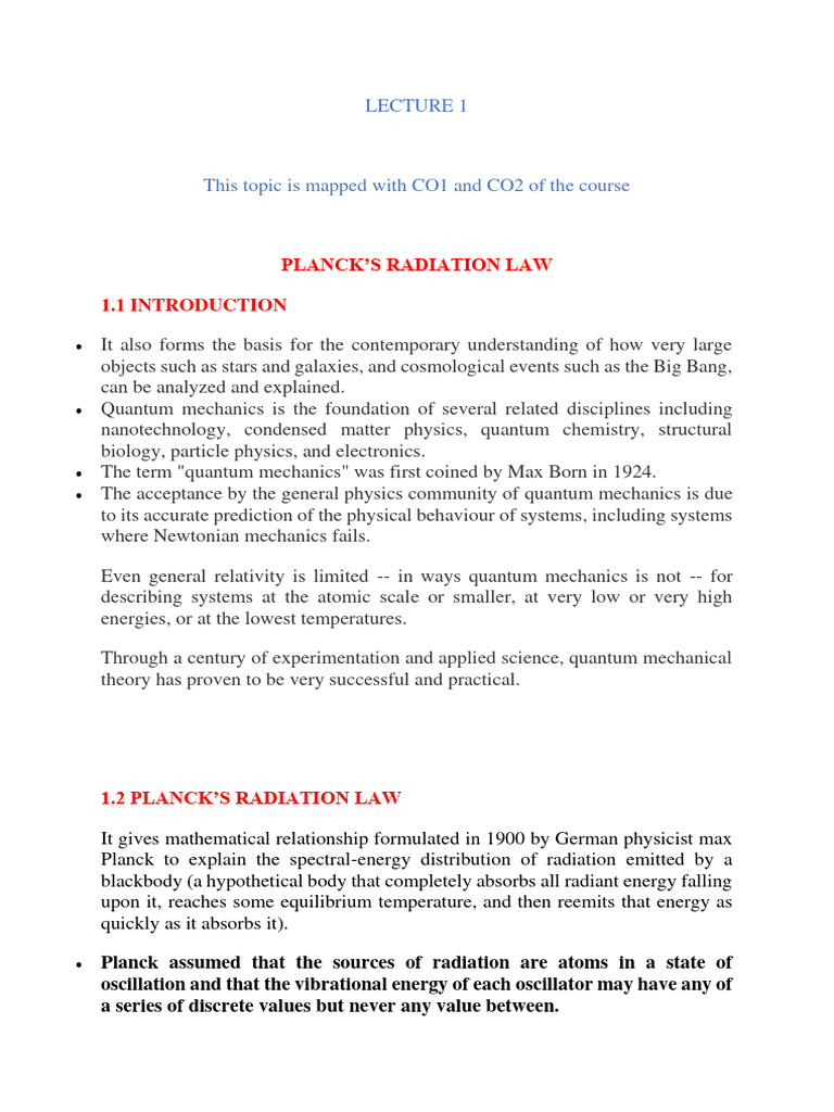 Quantum Mechanics Lecture Notes 1 | PDF | Transport Phenomena | Physics