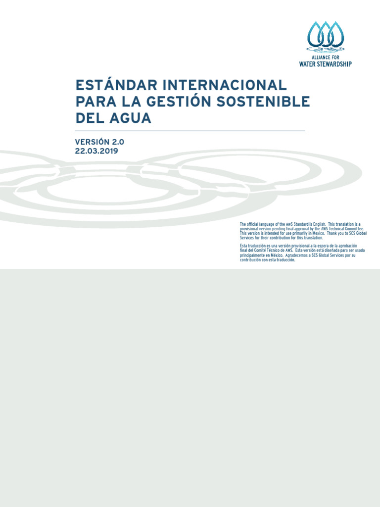 AWS Standard 2.0 2019 Final SPANISH | PDF | Agua | Sustentabilidad