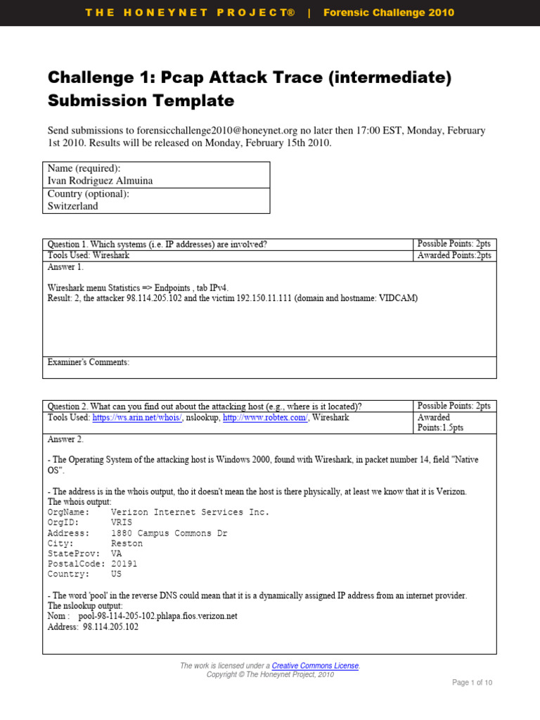 Pcap Attack Trace - Forensic Challenge | PDF | Transmission Control ...