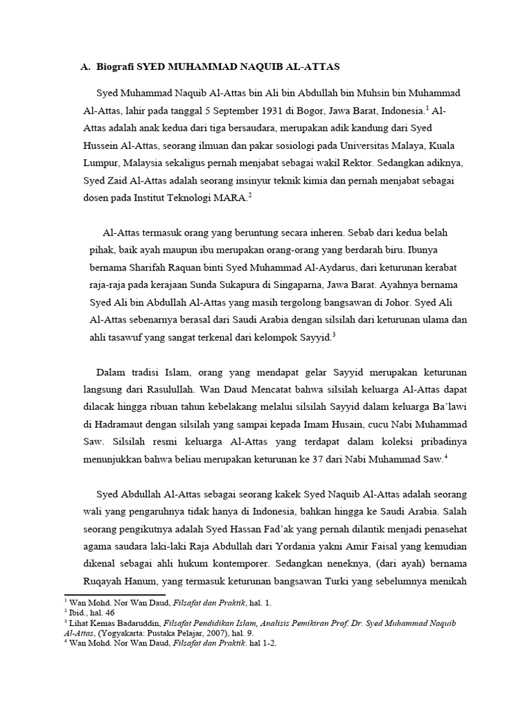 Biografi Syed Muhammad Naquib Al-Attas | PDF