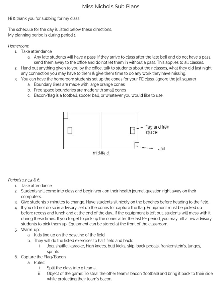 23 - 24 Substitute Lesson Plan | PDF | Language Arts & Discipline