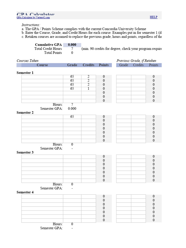 Gpa Calculator | PDF | Course Credit | Academia