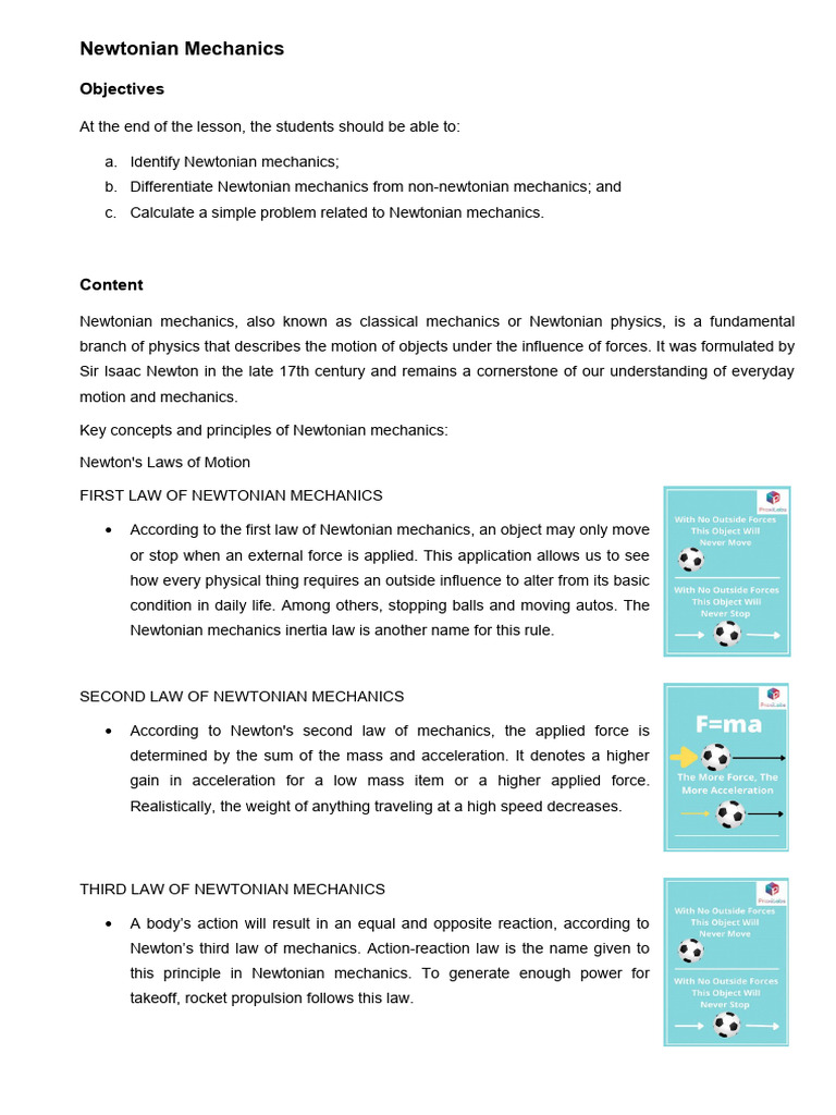 10 - Newtonian Mechanics | PDF | Classical Mechanics | Newton's Laws Of Motion
