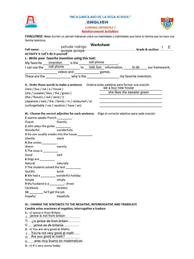 Activity 3 Let's Do It Yourself | PDF | Linguistic Morphology | Languages Activity 3 Let's Do It Yourself | PDF | Linguistic Morphology | Languages