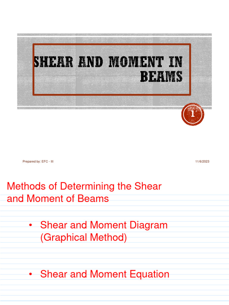 Lecture 4 Shear and Moment in Beams (Equation Method) | PDF | Mechanical Engineering | Mechanics