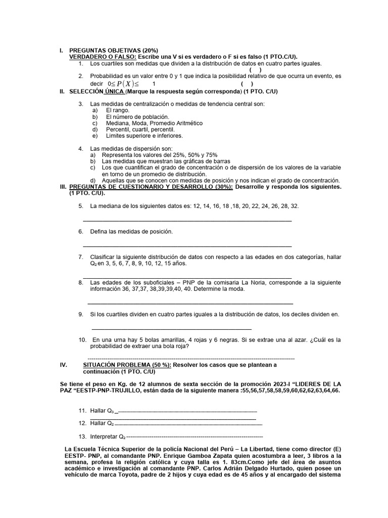 005 Examen Final - Propuesta | PDF | Muestreo (Estadísticas)