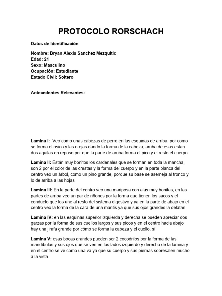 Rorschach | PDF