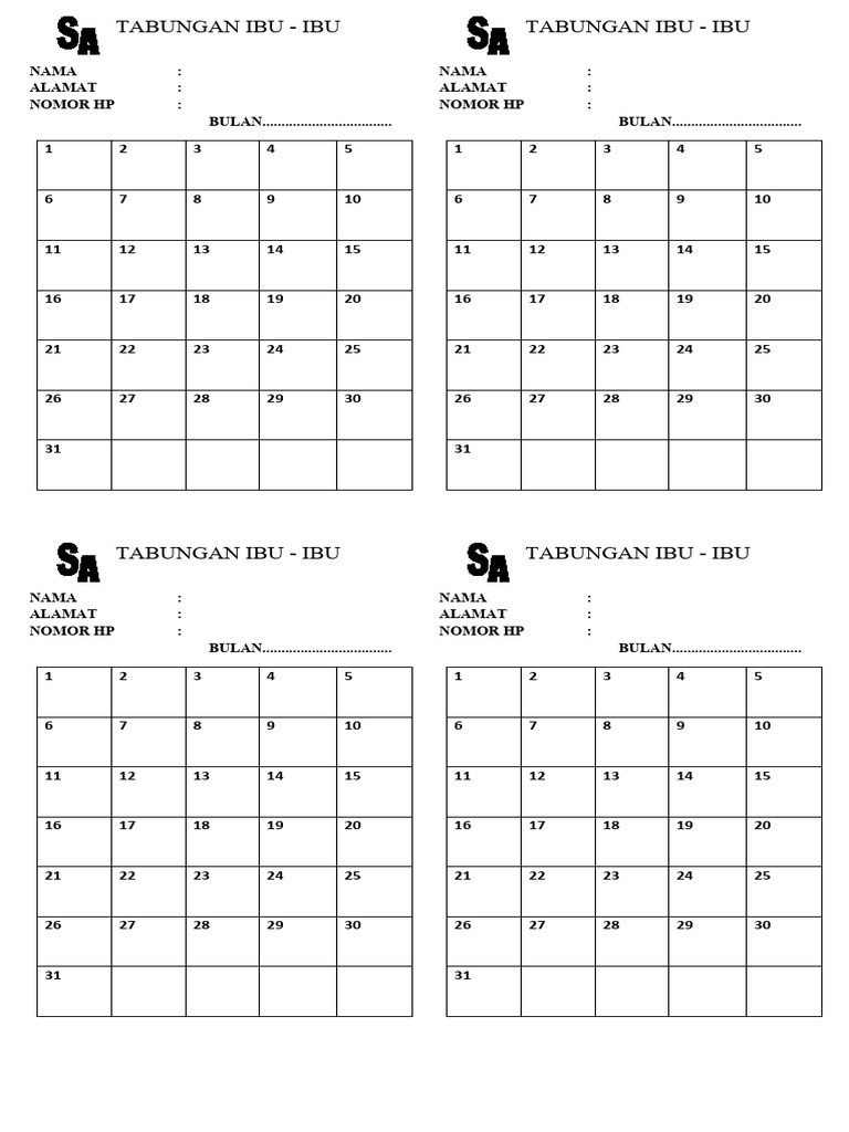 Isi Buku Tabungan | PDF