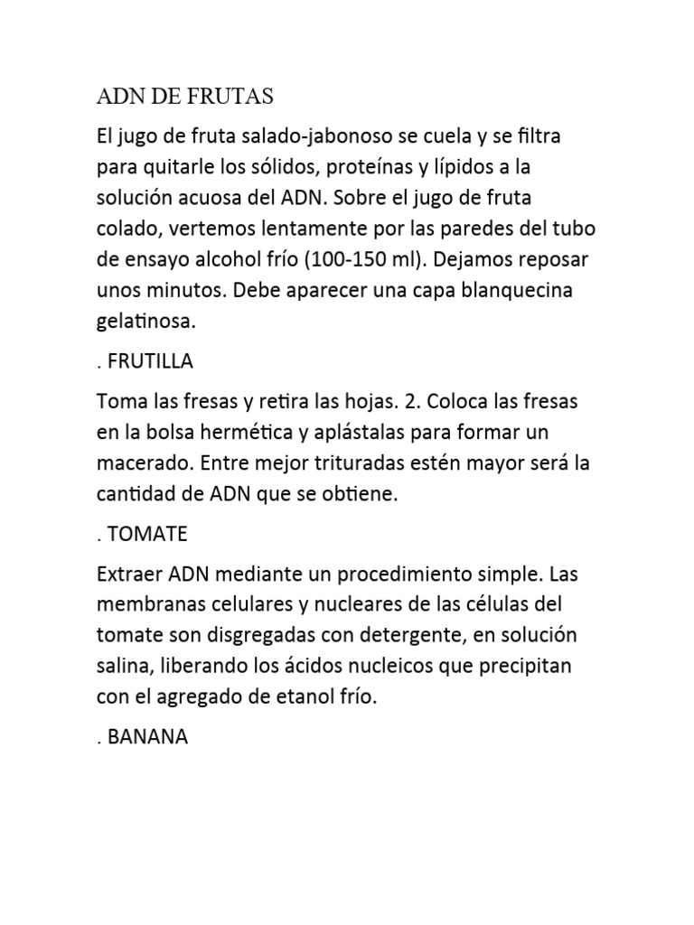Adn de Frutas | PDF