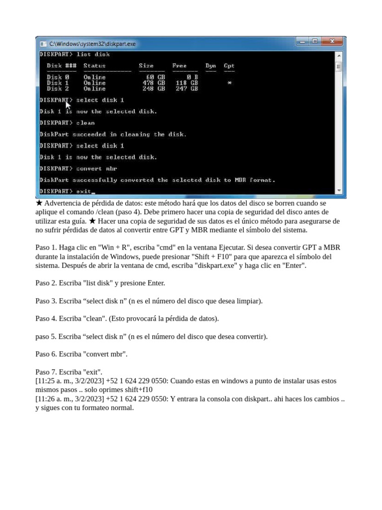 Convertir GPT MBR | PDF